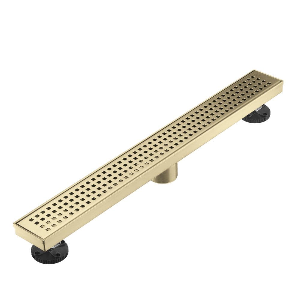 BWE 24 in. Stainless Steel Linear Shower Drain with Square Pattern ...