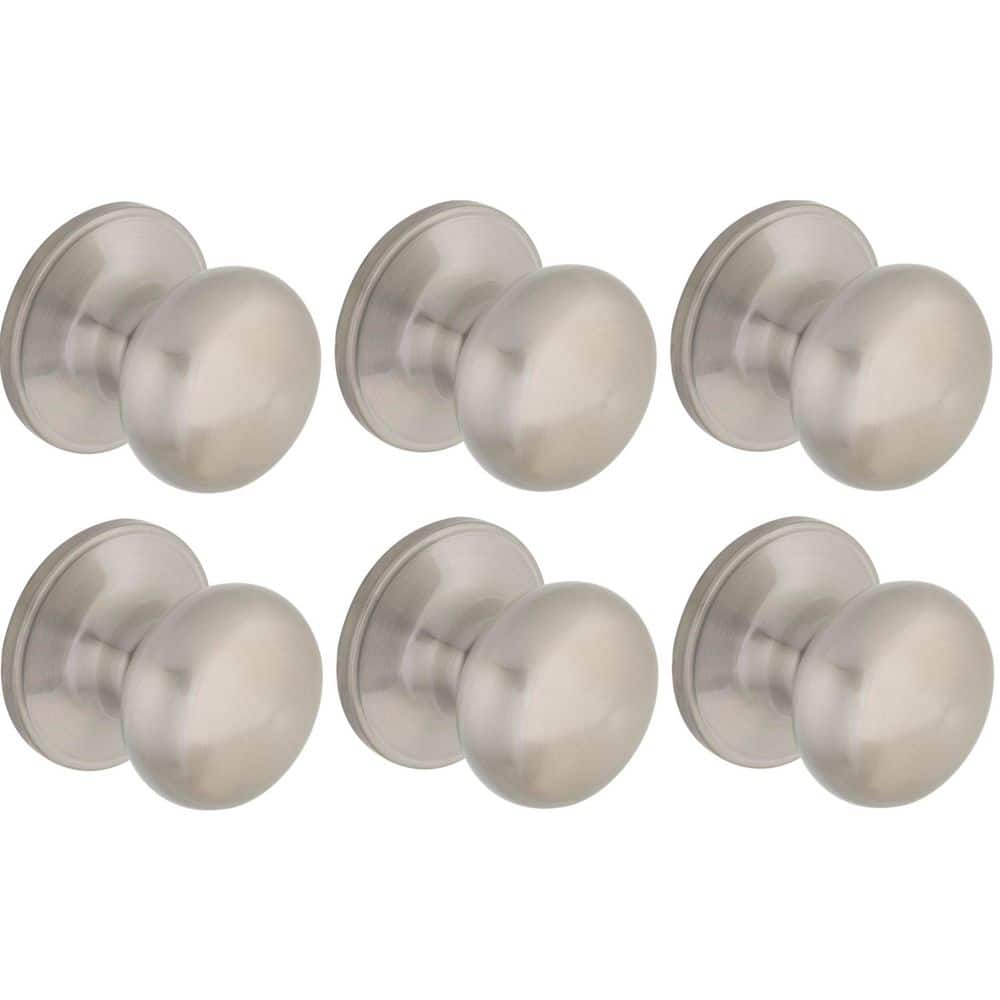 Defiant Round Satin Nickel Hall/Closet Door Knob (6-Pack) TFX230BD6 - The Home Depot
