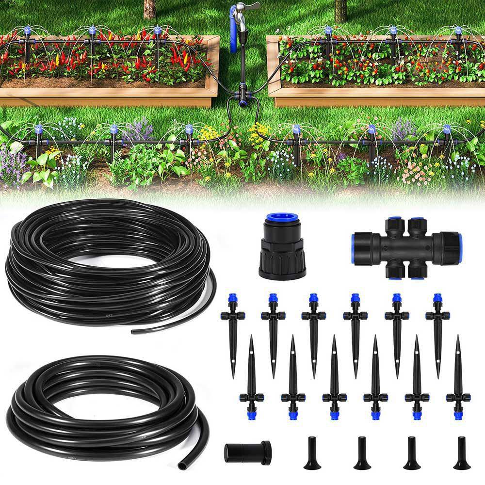 Oyezvary 50FT Drip Irrigation Kit for Garden, Quick Connector ...