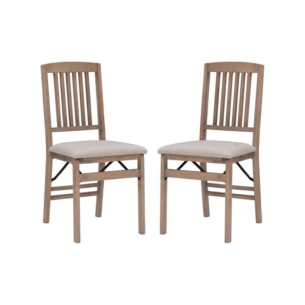 Linon Home Decor Tayte Gray-wash wood seat Mission Folding Dining Chair ...