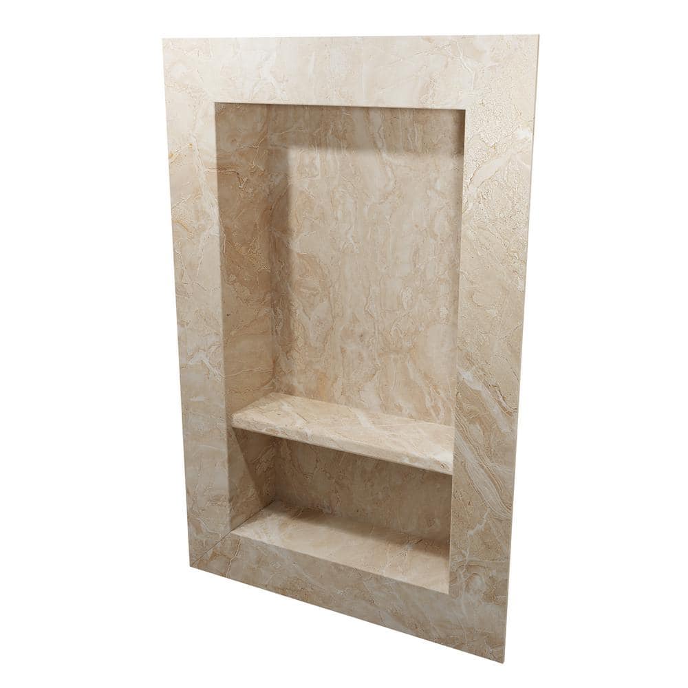 FlexStone 17 in. x 26 in. Recessed Shampoo Caddy in Alaskan Ivory ...