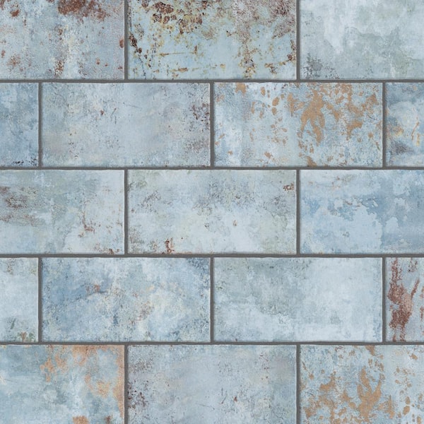 Merola Tile Biarritz Blue 3 in. x 6 in. Ceramic Wall Tile (5.72 sq. ft ...
