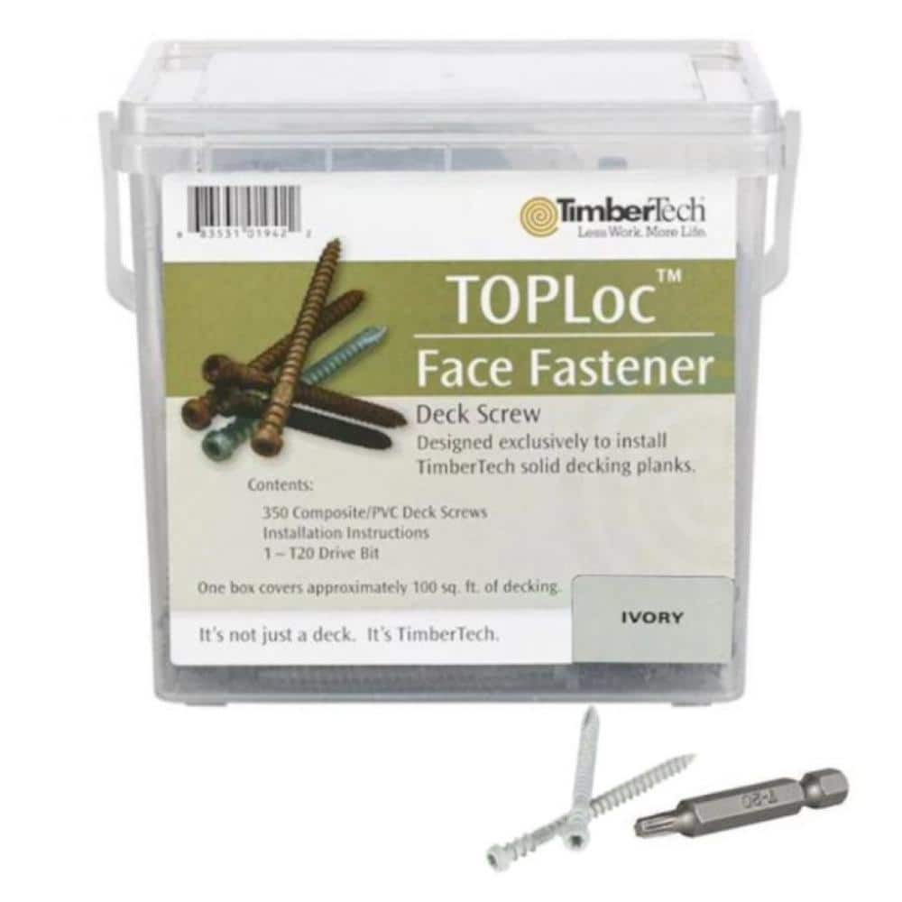 TimberTech TOPLoc for Composite Ivory 100 sq. ft. (350-2 1/2 in. screws ...