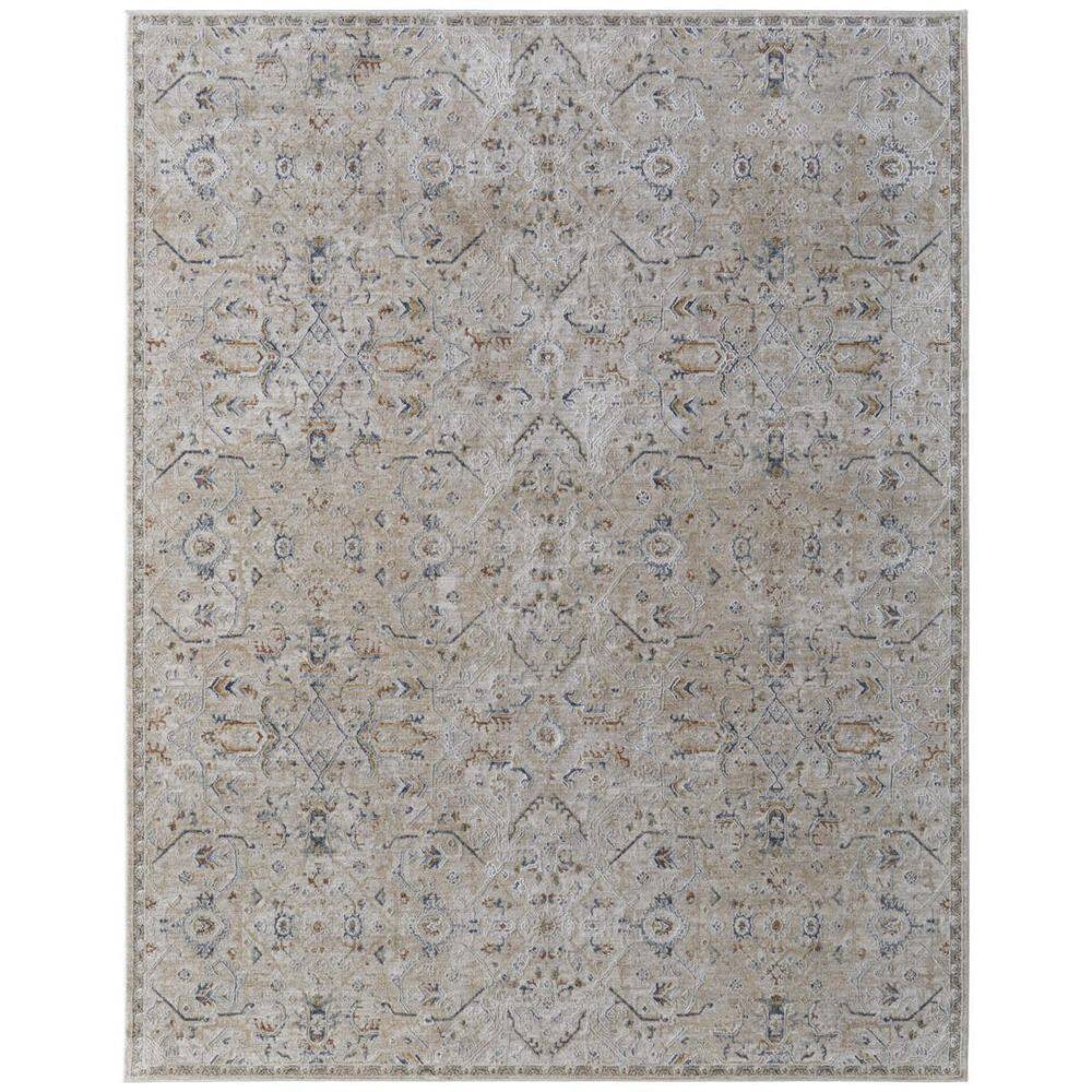HomeRoots 5 ft. x 8 ft. Ivory, Taupe, Blue Abstract Area Rug 2000567576 ...