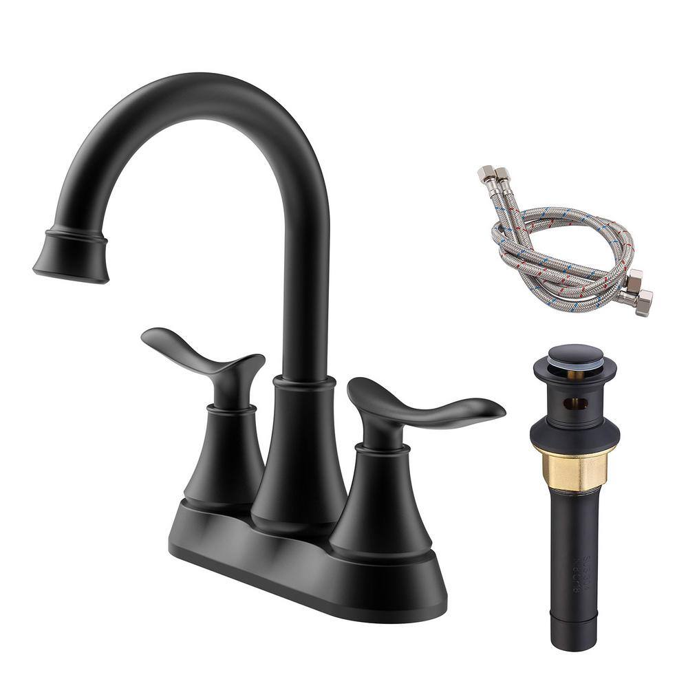 GIVING TREE 4 in. Centerset Double-Handle High Arc Bathroom Faucet with ...