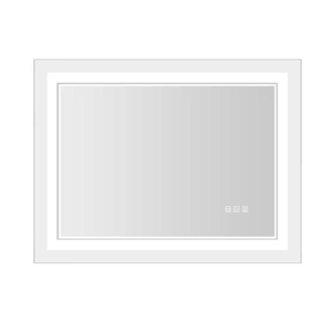 28 in. W x 24 in. H Transparent Rectangular Frameless Wall Mount ...