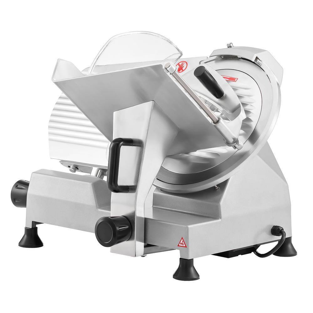 Wilprep 250W Silver Stainless Steel Commercial Meat Slicer with 12 in ...
