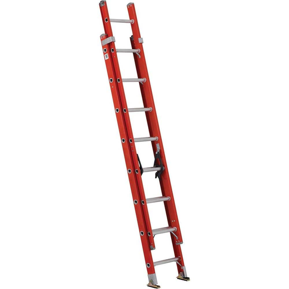 KIWDZFU 16 ft. Fiberglass Extension Ladder 300 lbs. Load Capacity Type ...