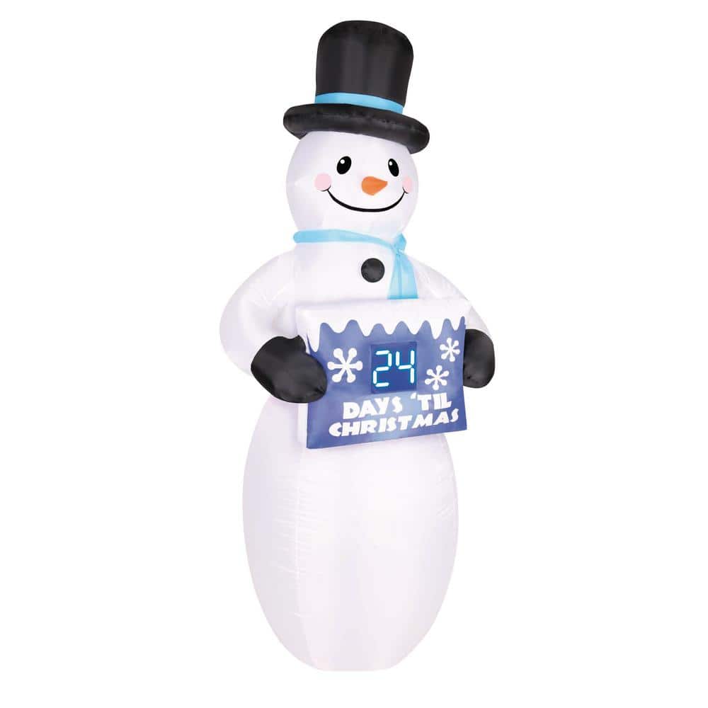 Airflowz 7 ft. Inflatable Electronic Countdown Sign with Snowman OC ...