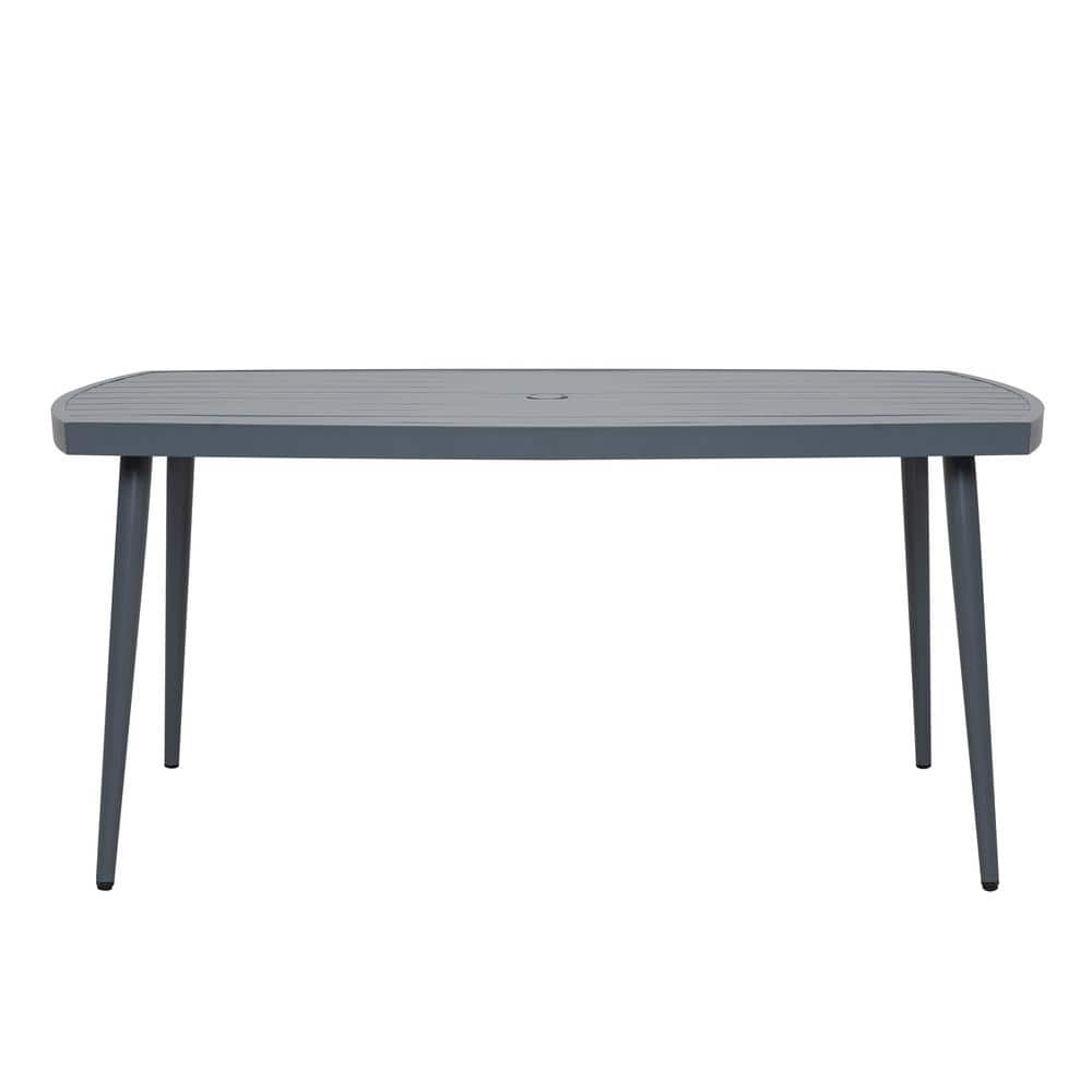Nuu Garden Gray Rectangle Aluminum Outdoor Dining Table TA109-02HS ...