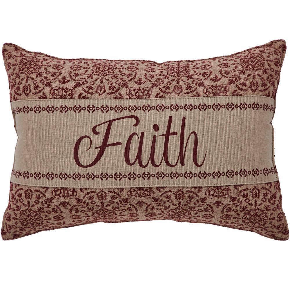 VHC BRANDS Custom House Natural Burgundy Country Jacquard Faith 9.5 in ...