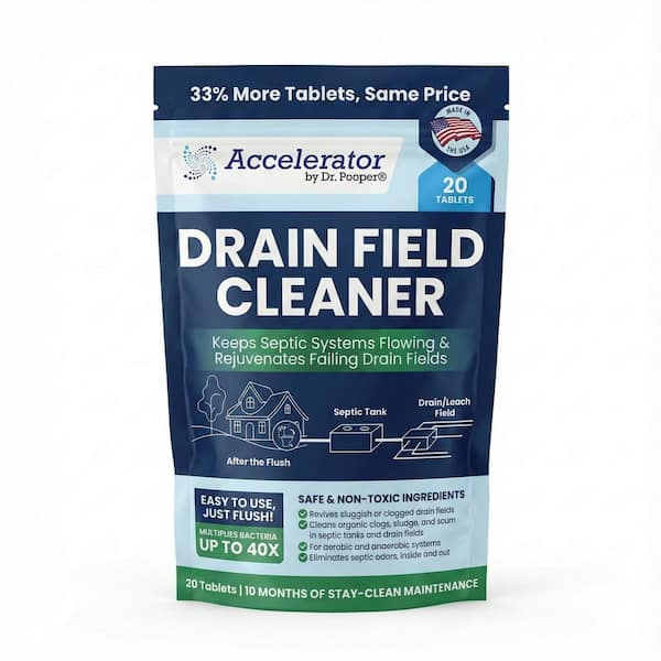 Accelerator by Dr. Pooper Septic Drain Field Cleaner Tablets, 20 Count ...