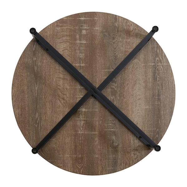 Jamestown Round Coffee Table Ashwood Rustic Wood Grain