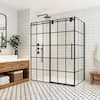 ROSWELL Puente 64 in. W x 78 in. H Rectangle Sliding Frameless Corner Shower Dooe Enclosure in ...