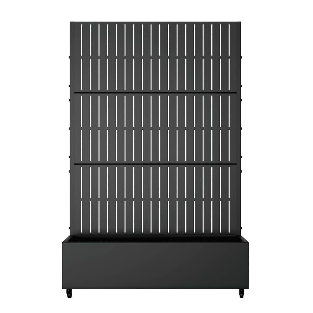 SpassWay 6 ft. H x 4 ft. W Metal Planter Box Privacy Screen Garden Bed ...