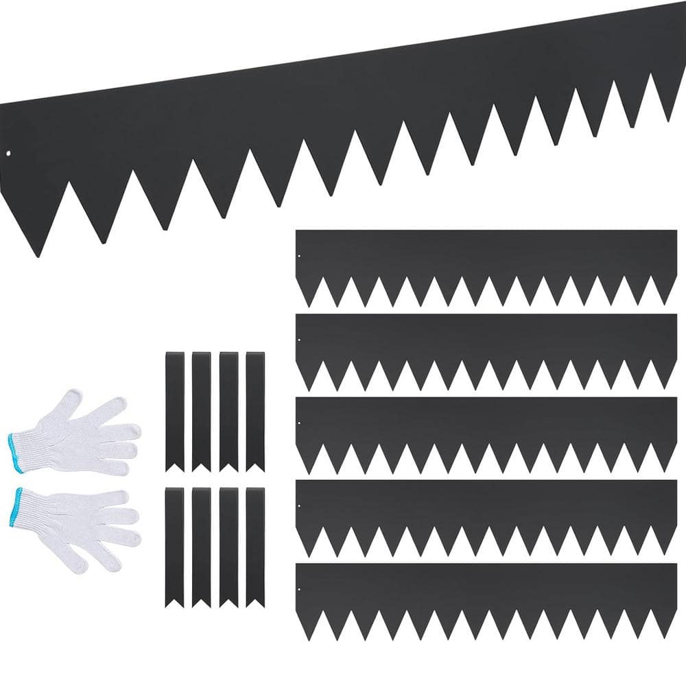 ATENGNES 40 in. x 8 in. Black Rustic Hammer-in Edging Border Steel ...