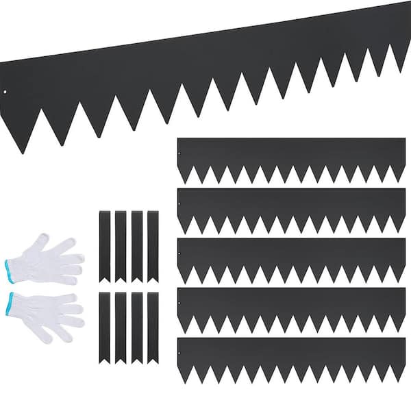 ATENGNES 40 in. x 8 in. Black Rustic Hammer-in Edging Border Steel ...