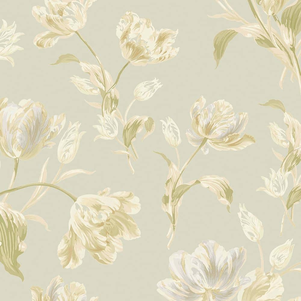 Laura Ashley Gosford Sage Green Wallpaper Sample 12276994 - The Home Depot