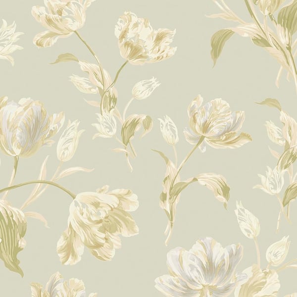 Laura Ashley Gosford Sage Green Wallpaper Sample 12276994 - The Home Depot
