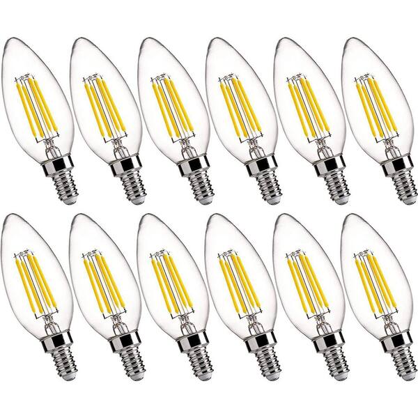 FLSNT 40-Watt Equivalent B10 Dimmable LED E12 Candelabra Bulbs, LED ...