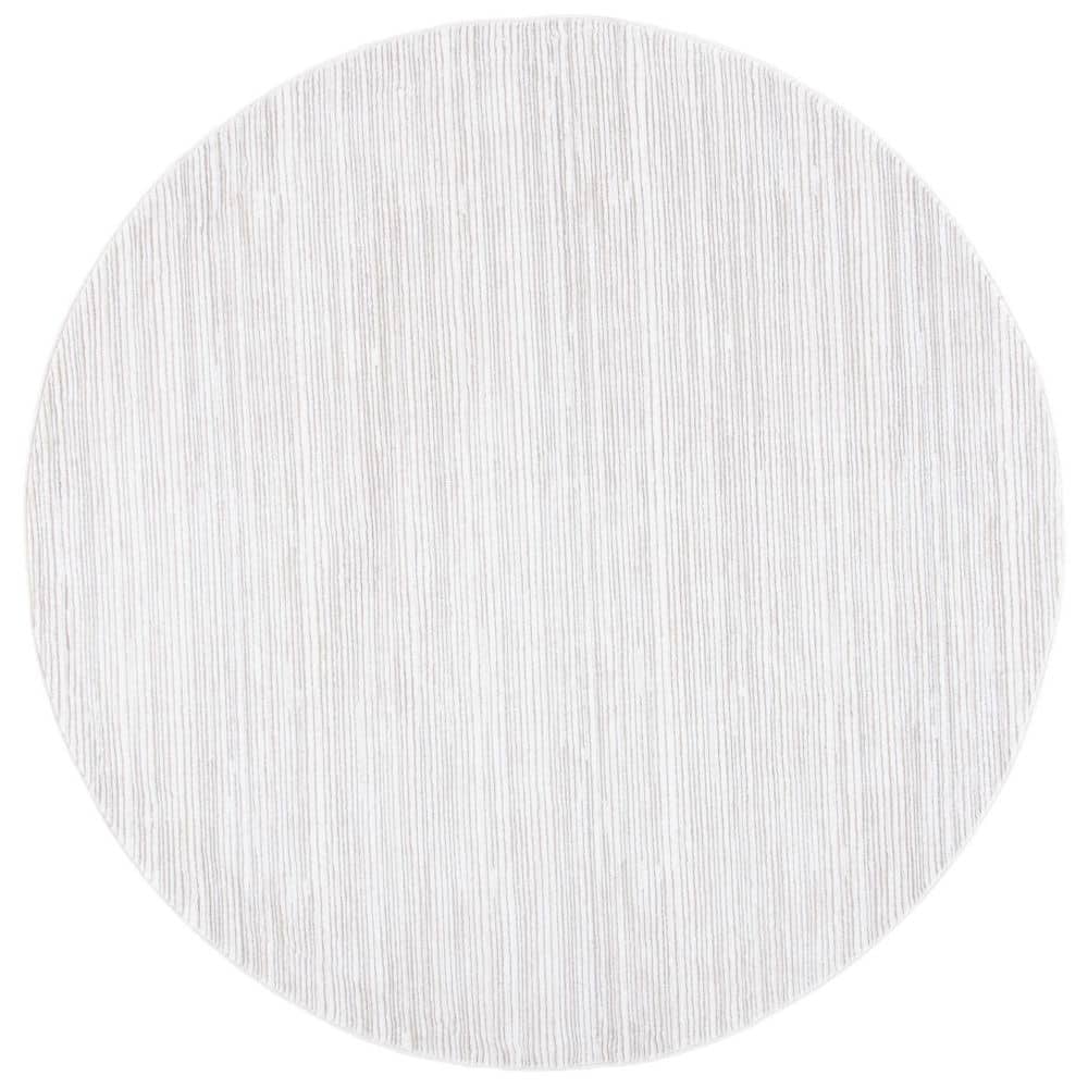 SAFAVIEH Vision Ivory Gray 5 ft. x 5 ft. Solid Marle Round Area Rug ...