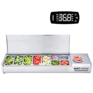 VEVOR Refrigerated Condiment Prep Station, 130 Watt Countertop with 1 1 ...