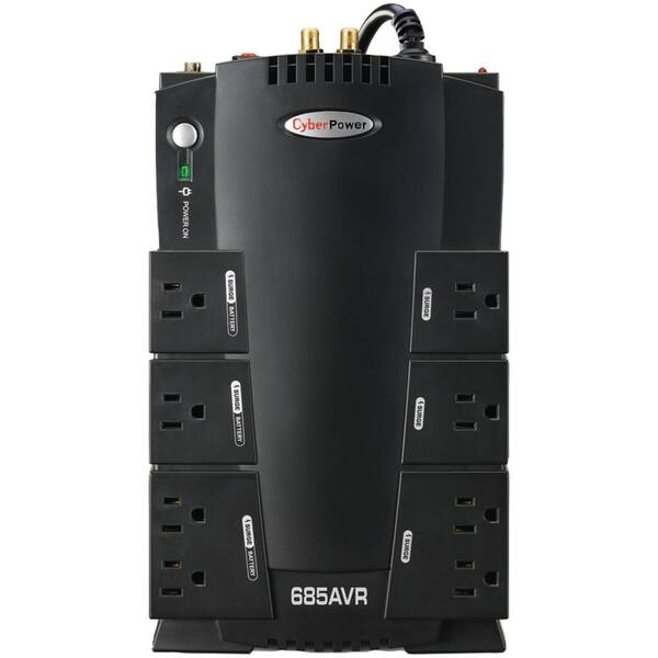 CyberPower 685VA 120-Volt 8-Outlet AVR UPS System CP685AVRG - The Home ...