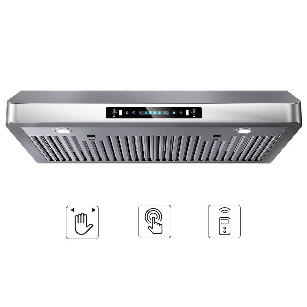 Throes 30 in. 900CFM Ducted Under Cabinet Range Hood in Stainless Steel ...