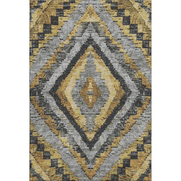 Addison Rugs Mayfield Premium Machine Washable Abstract AMF1890 Gold 8 ...