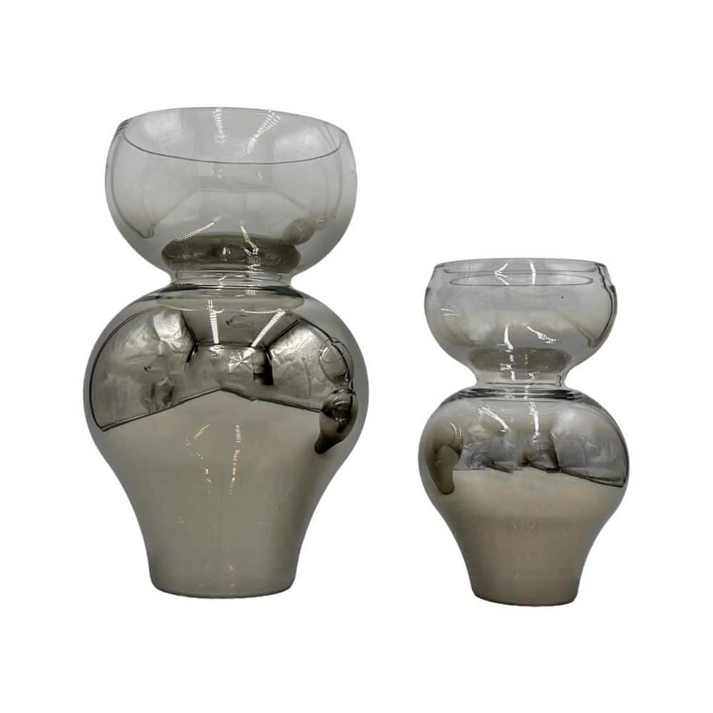 castellousa Silver 13 in. and 9 in. Modern Curved Decorative Gourd ...