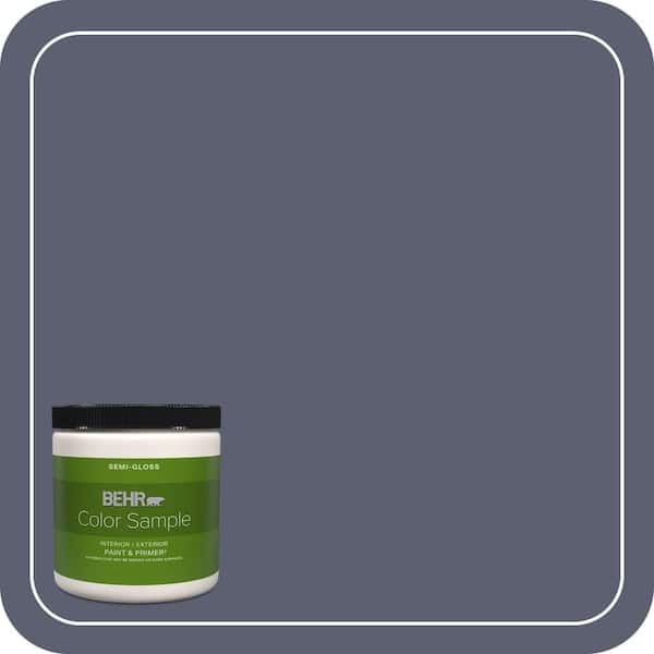 BEHR PREMIUM PLUS 8 oz. #S550-6 Mysterious Night Semi-Gloss Interior ...