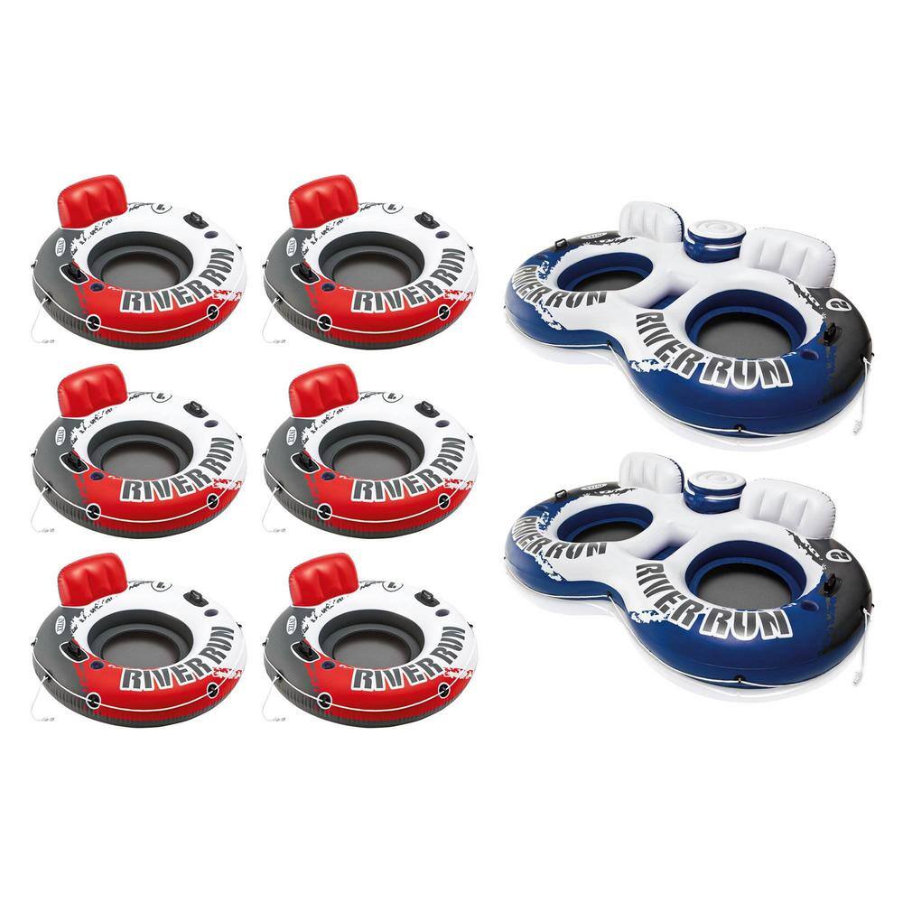 INTEX River Run 1 Red Inflatable Tube (6-Pack) and River Float ...
