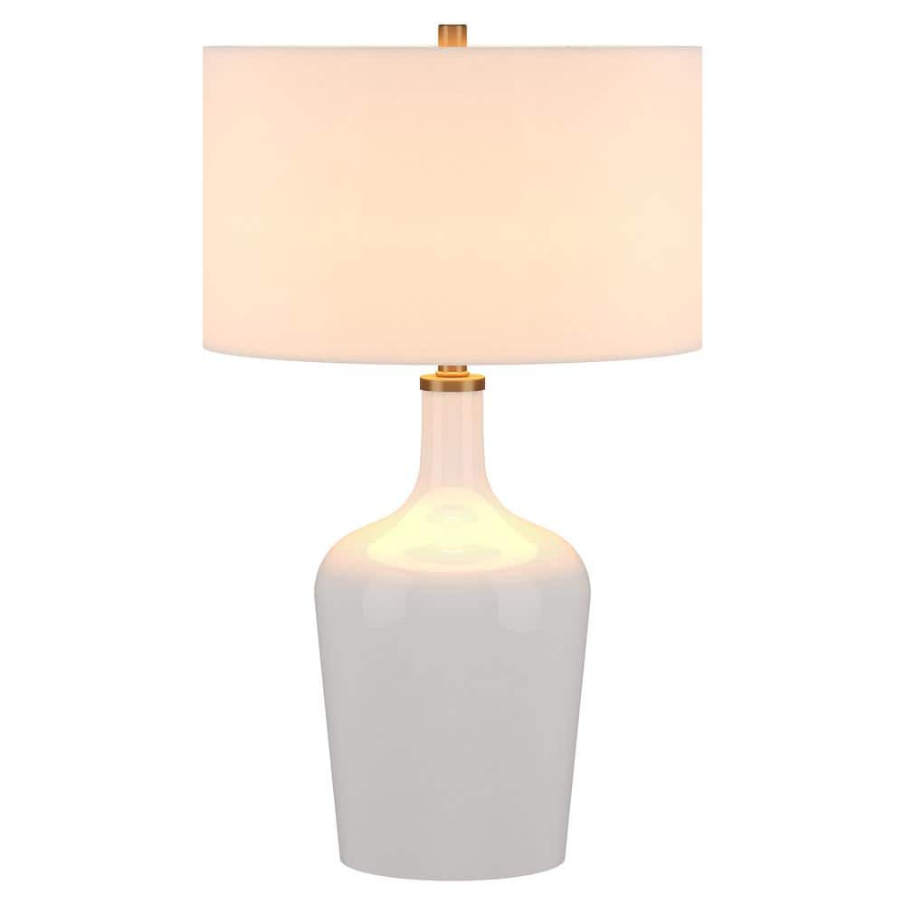 Meyer&Cross Sebago 25 in. White Table Lamp with Fabric Shade TL2010 ...
