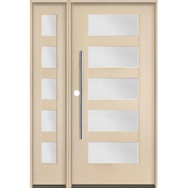Krosswood Doors Modern Faux Pivot 50 in. x 79 in. 5 Lite Right-Hand ...