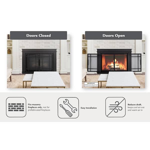 Pre Fab Fireplace Doors Pleasant Hearth Fillmore Medium Glass