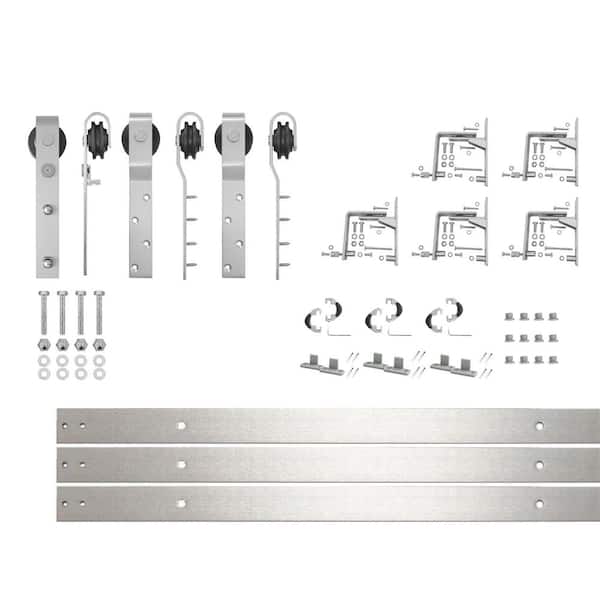 HOMACER 6 ft. /72 in. Brushed Nickel Inverted Bent Triple Track Bypass ...