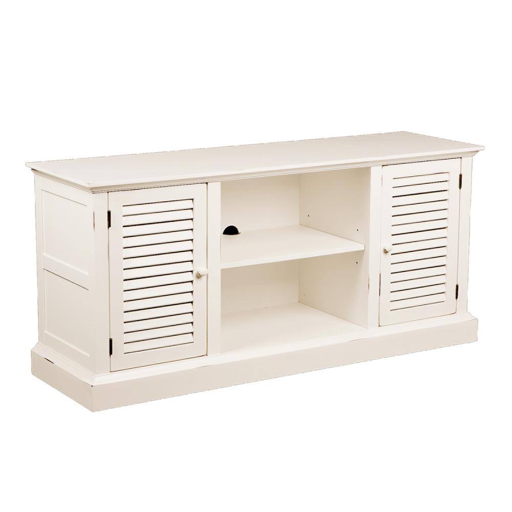 Antebellum White Storage Entertainment Center-MS9906 - The Home Depot