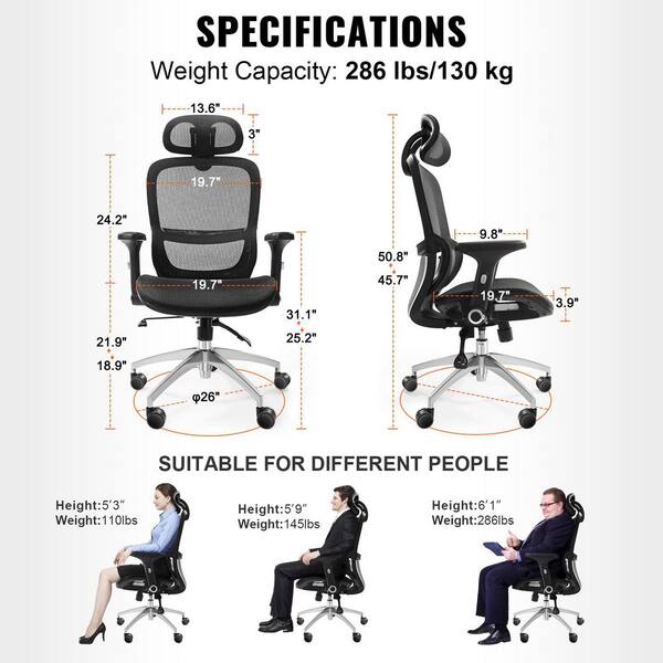 SKYSHALO Ergonomic Office Chair, Desk Chair with Mesh Seat SKYSHALO Ergonomic Office Chair, Desk Chair with Mesh Seat