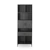 Noble House Fraser Dark Grey and Black Book Case 69510 - The Home Depot