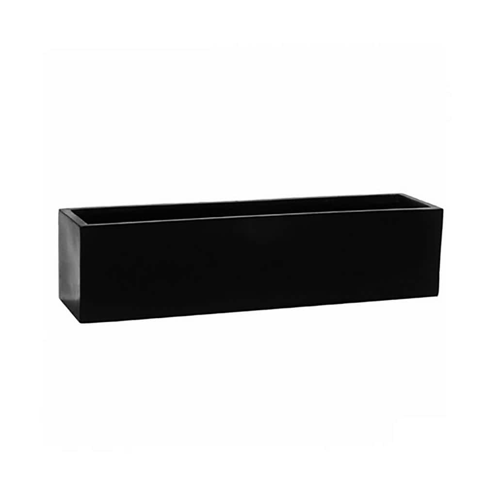 Vasesource 8 in. x 31.5 in. Matte Black Fiberstone Large Rectangle ...