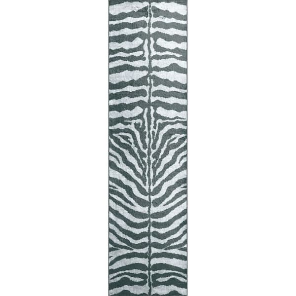 HomeRoots 2 X 8 Gray Animal Print Runner Rug 2000491626 - The Home Depot