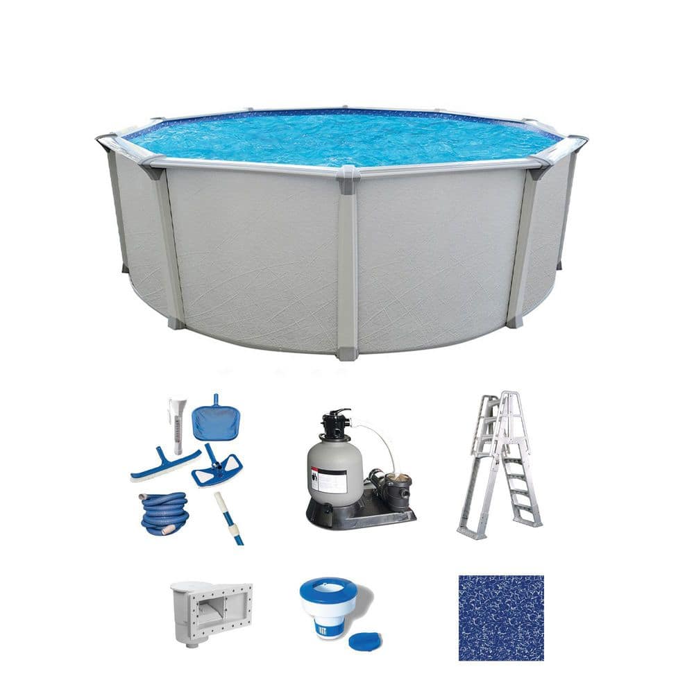 AQUARIAN Huntington 30 ft. Round 54 in. Deep Above Ground Hard Sided ...