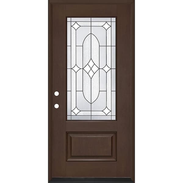 Steves & Sons Regency 32 in. x 80 in. 3/4L Axis Glass RHIS Chestnut ...