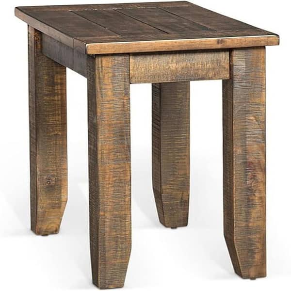 HOME IMPORTS EMPORIUM 22 in. Mahogany Rectangle Wood End Table, Sturdy ...