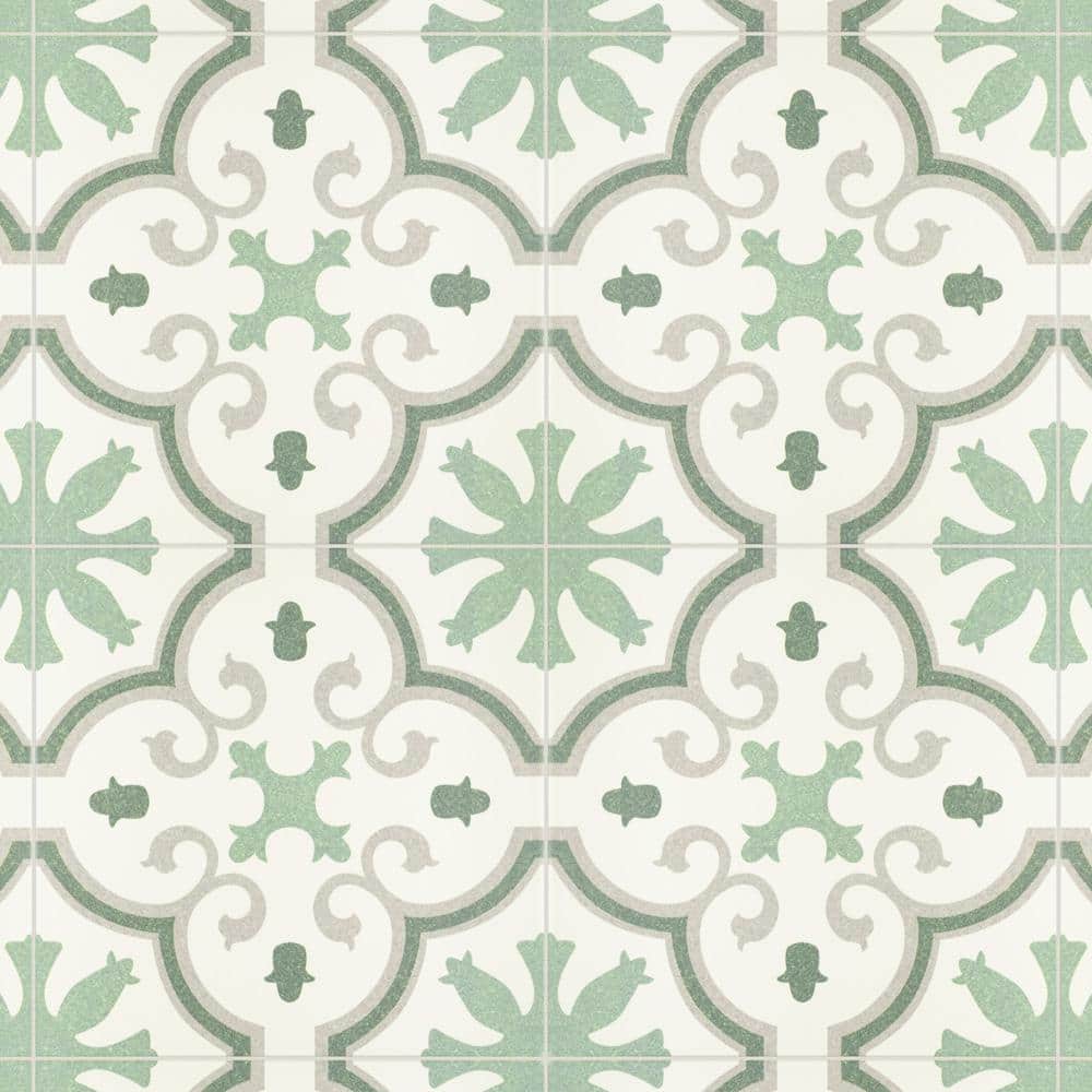 Merola Tile Monteca Green 9-3/4 in. x 9-3/4 in. Porcelain Floor and ...