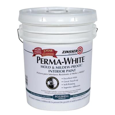 Zinsser Perma-White 1 gal. Mold & Mildew-Proof Eggshell Interior Paint ...