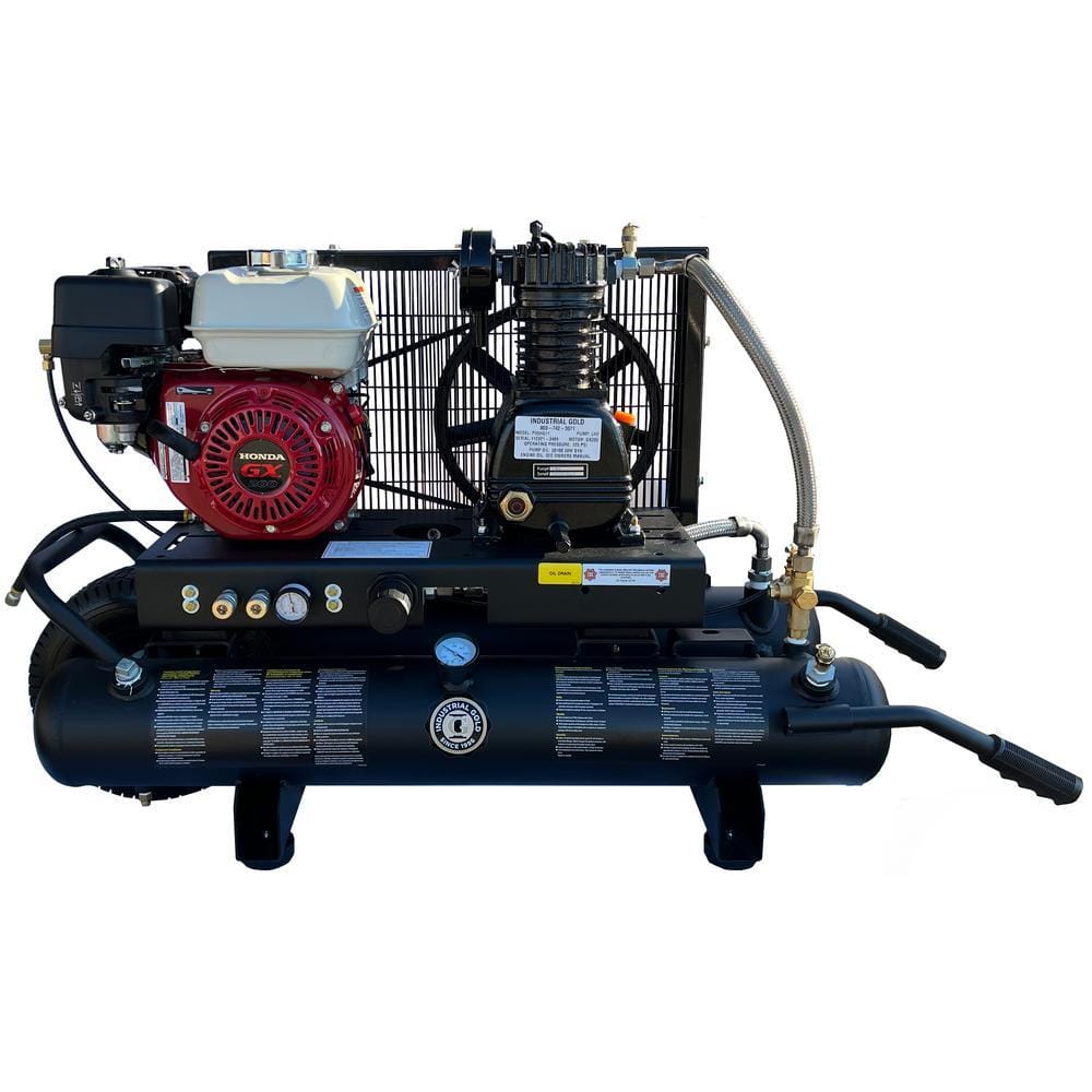 COMPRESSED AIR SYSTEMS Industrial Gold 10 Gal. 5.5 HP Honda Portable ...