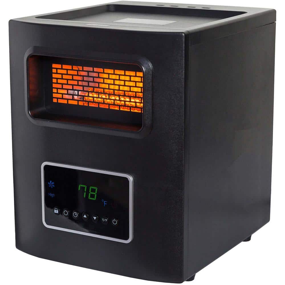 Lifesmart 1500-Watt Electric 4-Wrapped Element Infrared Heater with USB ...