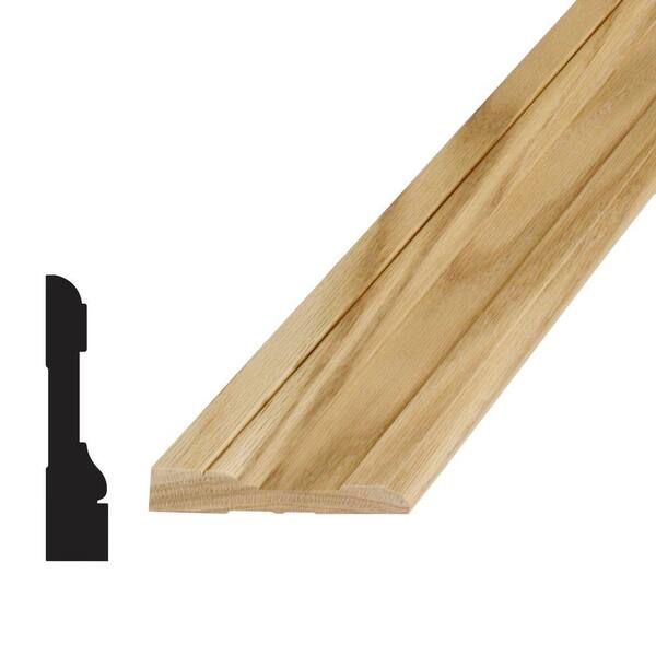 Alexandria Moulding 3/4 in. D x 3.1/2 in. W x 96 in. L Oak Wood Casing ...