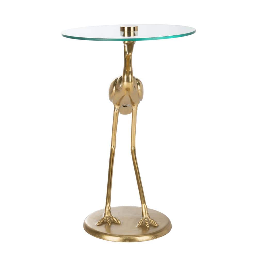 SAFAVIEH Tori Gold/Glass End Table ACC4600A - The Home Depot